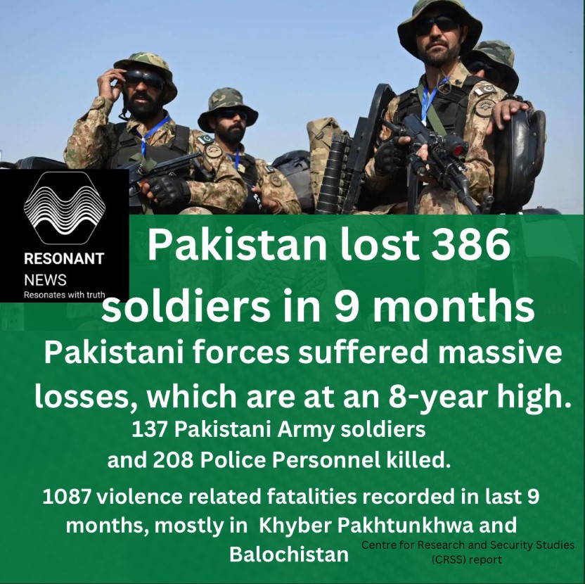 386 Pakistani Soldiers lost lives, Highest in 8 years – Resonant News